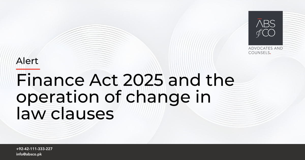 Finance Act 2025 and the operation of change in law clauses - ABS & Co